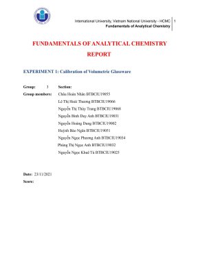 REPORT EXPERIMENT 1: Calibration of Volumetric Glassware