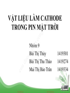 Vật liệu làm cathode trong pin mặt trời