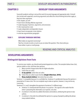DEVELOP ARGUMENTS IN PARAGRAPHS