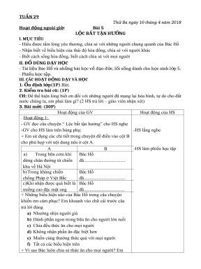 Bac Ho va nhung bai hoc ve dao duc loi song danh cho hoc sinh lop 5 bai 5