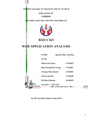 Báo cáo web application analysis Tình hình bảo mật mạng và bảo mật thương mại điện tử trong ...