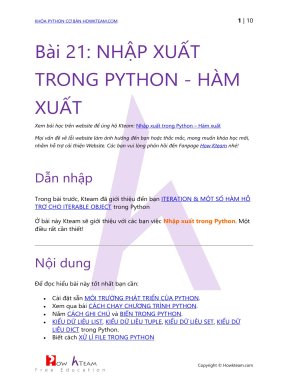 Bài 21_Nhập xuất trong Python_Hàm xuất _Howkteam.com