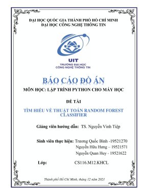 Báo cáo môn Lập trình Python cho Máy học - Random Forest Classifier