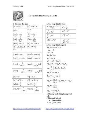 Ly thuyet va cac dang bai tap chuong 2 Ham so luy thua Ham so mu va Ham so Logarit