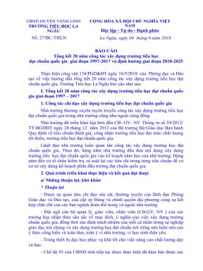 BAO CAO Tong ket 20 nam cong tac xay dung truong tieu hoc dat chuan ...