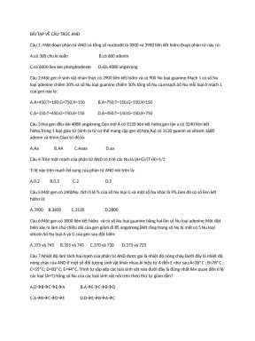 Bai tap ve cau truc ADN