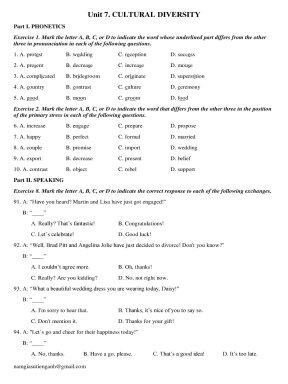 Unit 7 CULTURAL DIVERSITY