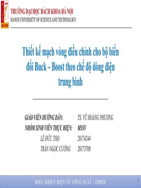 Thiết kế mạch vòng điều chỉnh cho bộ biến đổi buck – boost theo chế độ ...