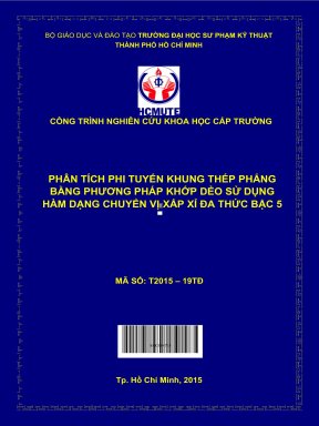 (Đề tài NCKH) phân tích phi tuyến khung thép phẳng bằng phương pháp khớp dẻo sử dụng hàm dạng ...