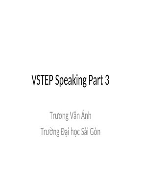 VSTEP SPEAKING PART 3