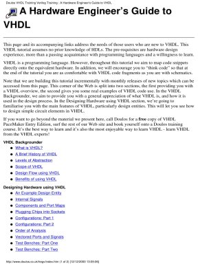 A hardware engineers guide to vhdl