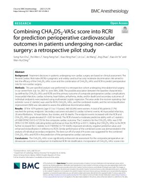 Combining CHA2DS2-VASc score into RCRI for prediction perioperative ...