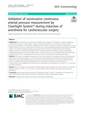 Validation of noninvasive continuous arterial pressure measurement by ...