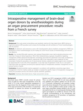 Intraoperative management of brain-dead organ donors by ...