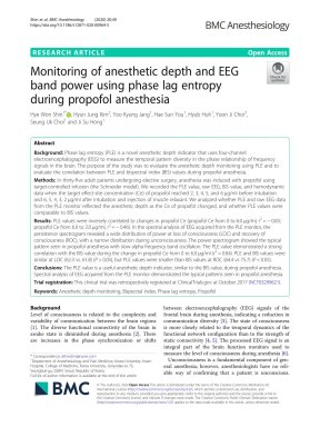 Monitoring of anesthetic depth and EEG band power using phase lag ...