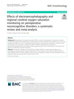 Effects of electroencephalography and regional cerebral oxygen ...