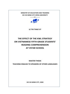 The effect of the kwl strategy on vietnamese fifth grade students ...