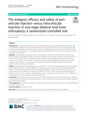 The analgesic efficacy and safety of periarticular injection versus ...