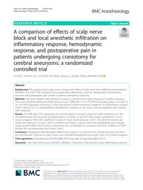 A comparison of effects of scalp nerve block and local anesthetic ...