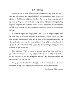 Tiểu luận môn thiết kế ngược và tạo mẫu nhanh quy trình thiết kế ngược ...