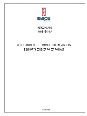 METHOD STATEMENT FOR FORMWORK OF BASEMENT COLUMN BIỆN PHÁP THI CÔNG cốp ...