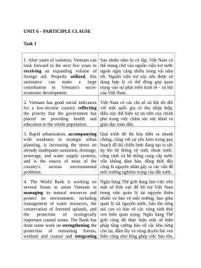 BDNC unit 6 participle clause