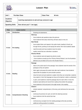Basic reading 200 lesson plan
