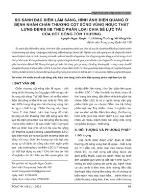 So sánh đặc điểm lâm sàng, hình ảnh điện quang ở bệnh nhân chấn thương ...