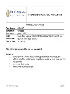 SOP Intercontinental Group Concierge Handling group luggage41505