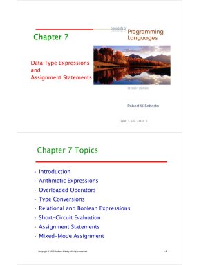 Chapter 7 data type expressions and assignment statements