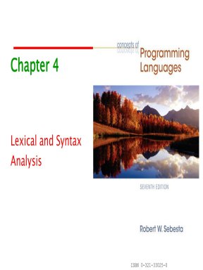Chapter 4 lexical and syntax analysis