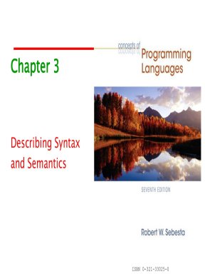 Chapter 3 describing syntax and semantics