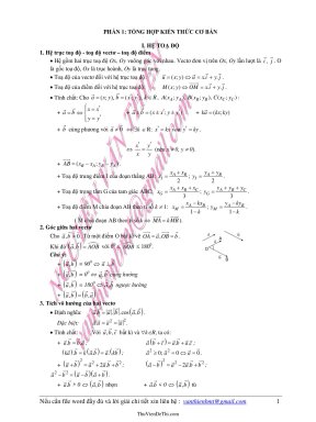 Tổng hợp kiến thức: Tọa độ phẳng26874