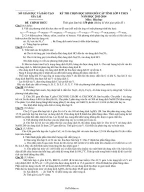 Đề thi chọn học sinh giỏi cấp tỉnh lớp 9 THCS môn: Hóa học30230