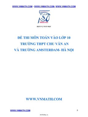Đề thi môn Toán học vào lớp 10 trường THPT Chu Văn An và trường Amsterdam Hà nội42272