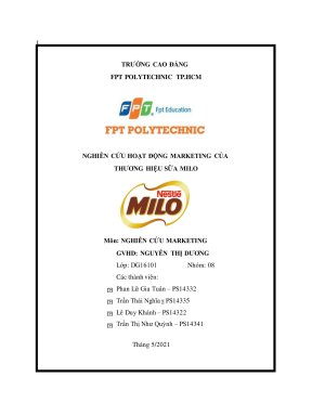 Nghiên cứu hoạt động marketing của thương hiệu sữa milo