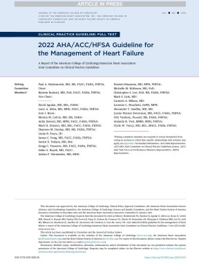 2022 AHA AC HFSA Guideline for the Management of Heart failure