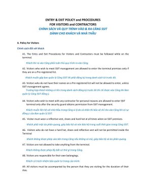 Entry and Exit - Procedure for visitors and contractors - ENG VNM