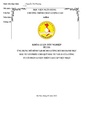 889 ứng dụng mô hình var để đo lường rủi ro danh mục đầu tư cổ phiếu ...
