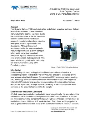Guide to Low Level TOC UV Persulfate Analysis