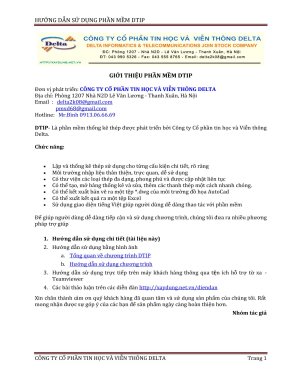HƯỚNG DẪN SỬ DỤNG PHẦN MỀM DTIP
