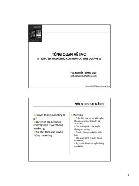 TỔNG QUAN VỀ IMC. INTEGRATED MARKETING COMMUNICATIONS OVERVIEW. ThS ...