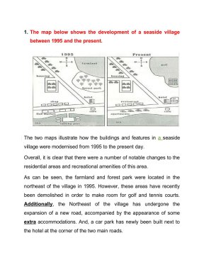 The map below shows the development of a seaside village between 1995 and the - Tài liệu text