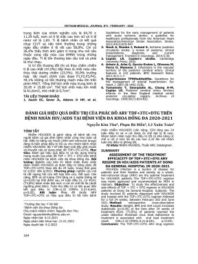 Đánh giá hiệu quả điều trị của phác đồ ARV TDF+3TC+DTG trên bệnh nhân ...