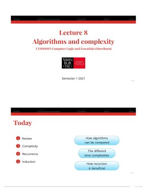 Lecture 8 algorithms and complexity COS10003 computer logic and essentials (hawthorn)