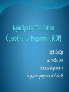 Ngôn ngữ lập trình Python 3 object oriented programming (OOP)