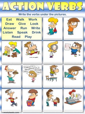 action verb practice