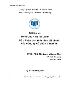 Bài tập lớn môn qu n tr tài chính ả ị đề ủ phân tích tình hình tài chính c a công ty cổ phần ...