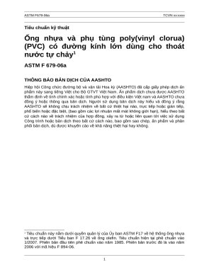 ASTM F679 06a ống nhựa và phụ tùng poly(vinyl clorua) (PVC) có đường ...
