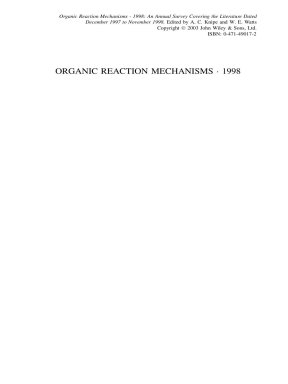 Chris knipe, w e watts organic reaction mechanisms 1998 an annual ...